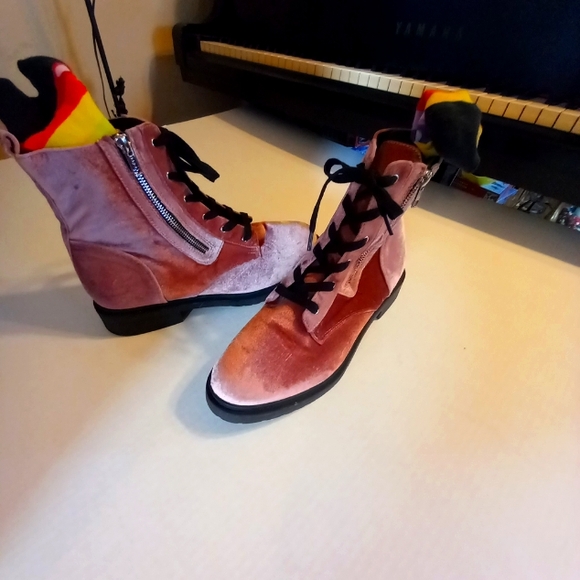 Metaphor | Shoes | New Metsphor Pink Velour Boots | Poshmark